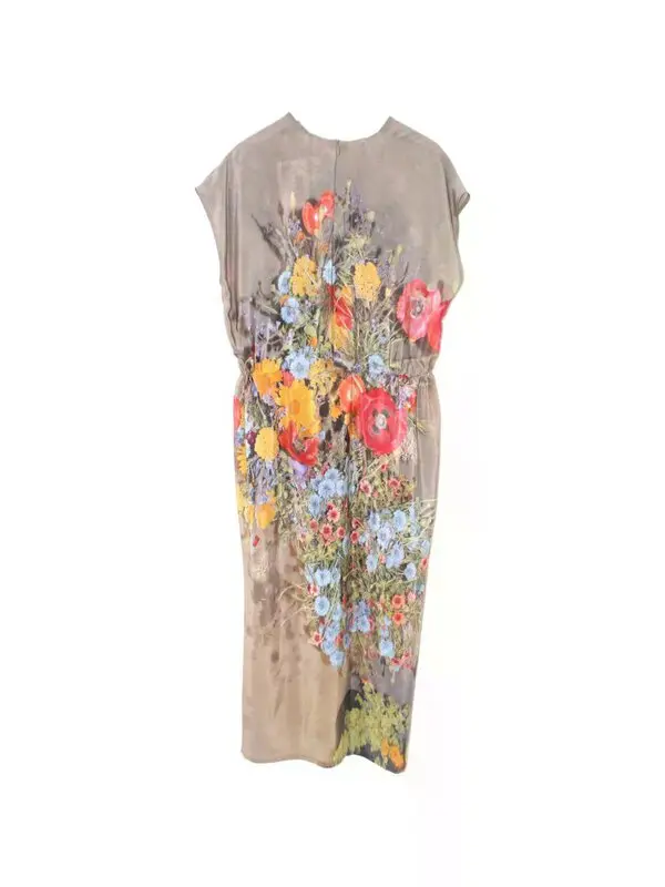 ANNTIAN Floral-print Midi Dress