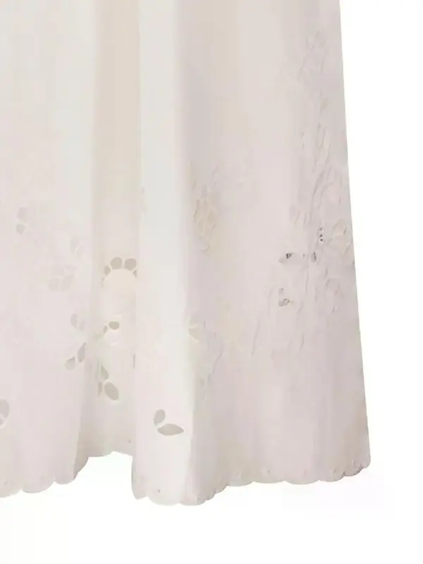 Max Mara Embroidered V-neck Dress - White