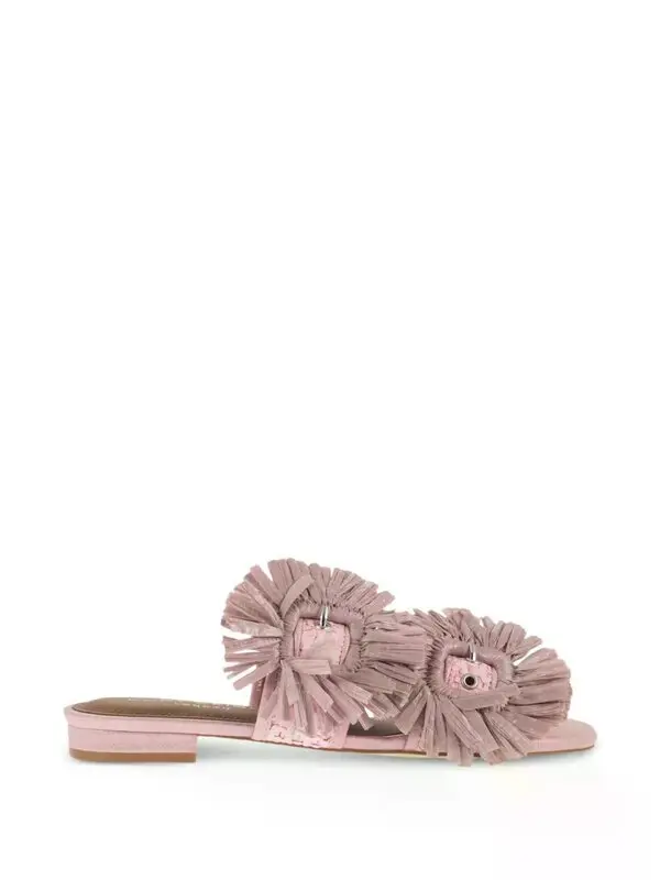 Kurt Geiger Floral Raffia Sandals - Pink