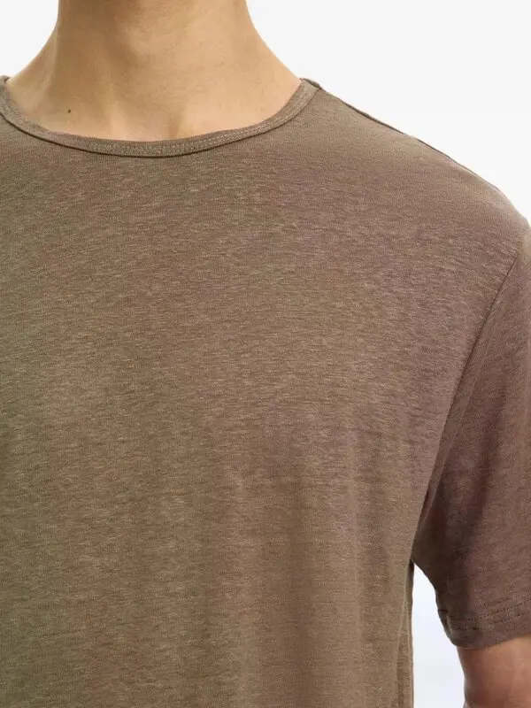SELECTED Slub-texture T-shirt - Brown