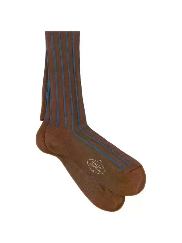 GALLO Striped Socks - Brown