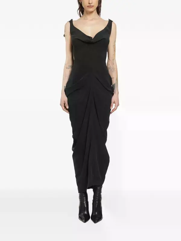 YEHUAFAN Silk Midi Dress