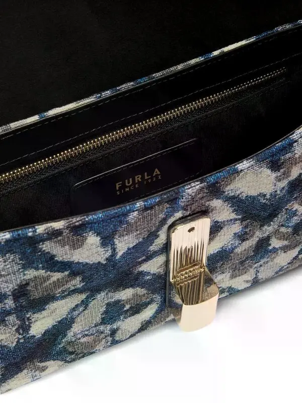 Furla Small Floral Jacquard Crossbody Bag - Blue