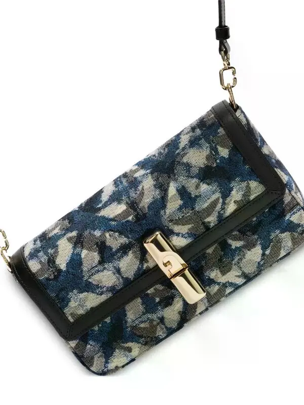 Furla Small Floral Jacquard Crossbody Bag - Blue