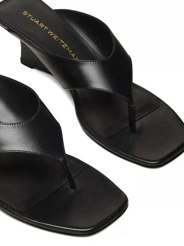 STUART WEITZMAN Vinnie Wedge Sandals - Black