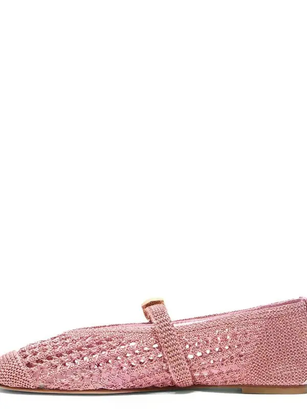 STUART WEITZMAN Leora Crochet-knit Ballet Flats - Pink