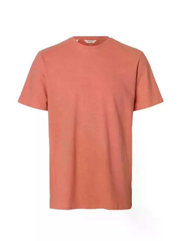 SELECTED Linen-blend T-shirt - Orange