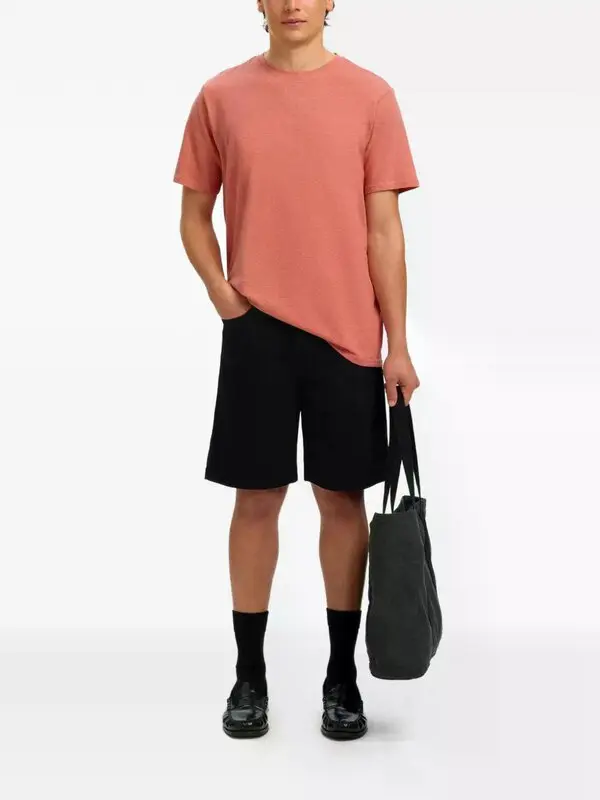 SELECTED Linen-blend T-shirt - Orange