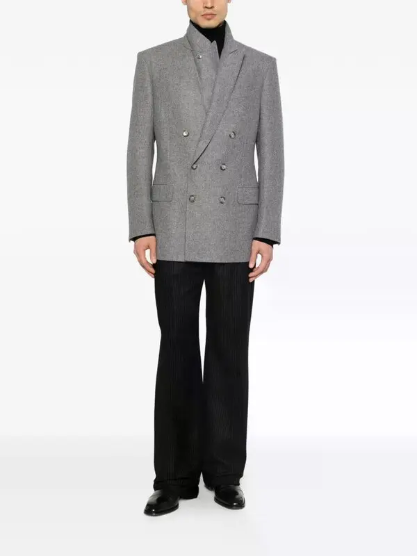 TOM FORD Double-breasted Wool Blazer - Grey
