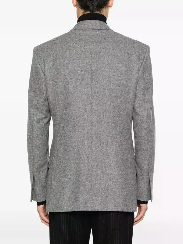 TOM FORD Double-breasted Wool Blazer - Grey