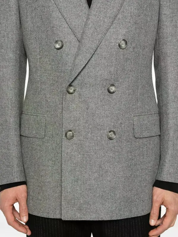 TOM FORD Double-breasted Wool Blazer - Grey