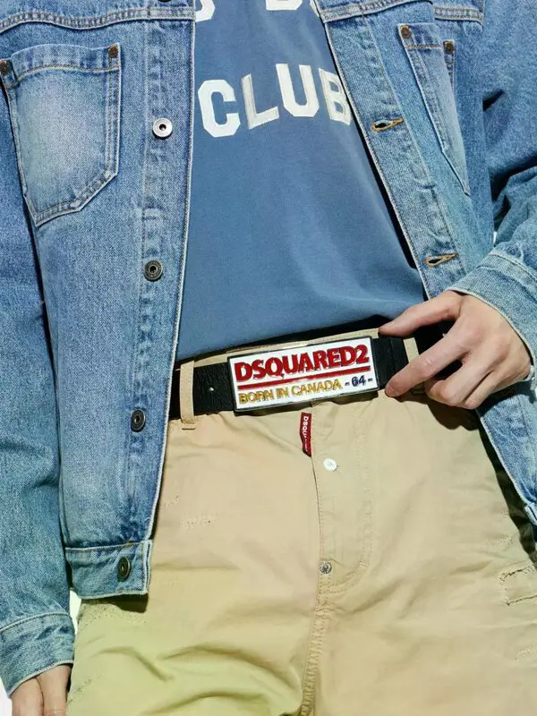 Dsquared2 Logo Plaque Leather Belt
