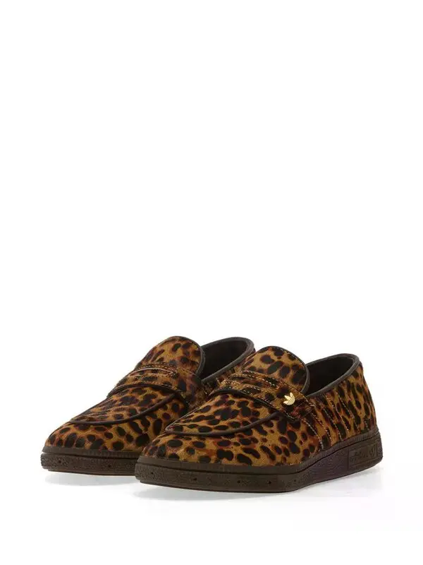Adidas Handball Spezial Leopard-print Leather Loafers - Brown