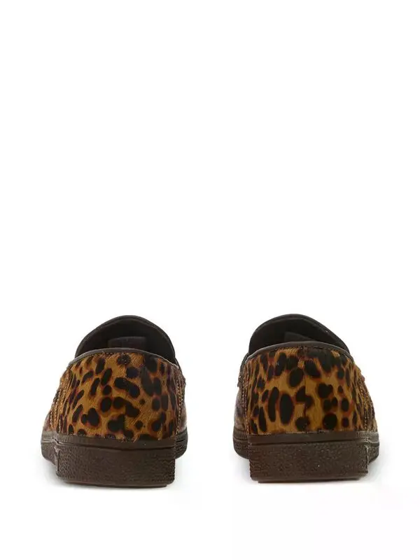 Adidas Handball Spezial Leopard-print Leather Loafers - Brown