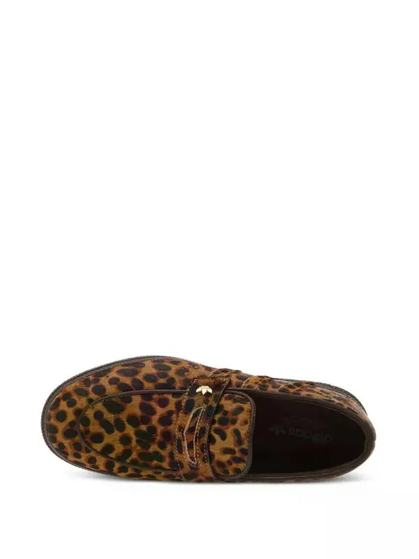 Adidas Handball Spezial Leopard-print Leather Loafers - Brown