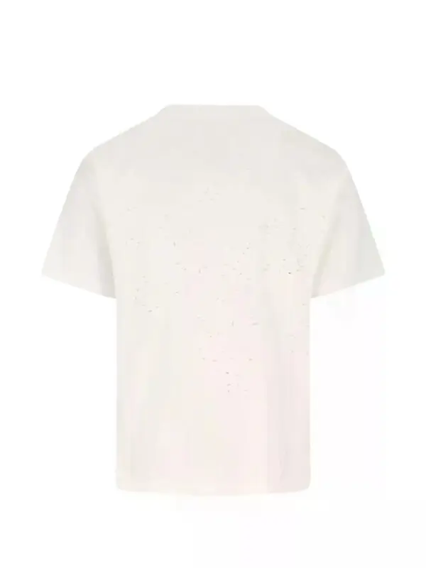 Satisfy Perforated Logo T-shirt - Neutrals