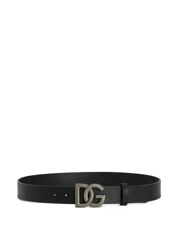 Dolce & Gabbana Logo-buckle Leather Belt - Black