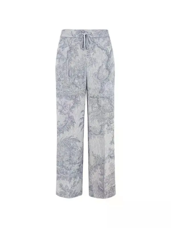 Lorena Antoniazzi Patterned Drawstring Trousers - Grey