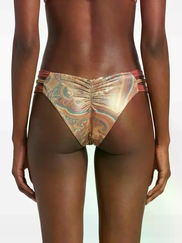 DEL MAAR Metallic Paisley Bikini Bottom - Neutrals