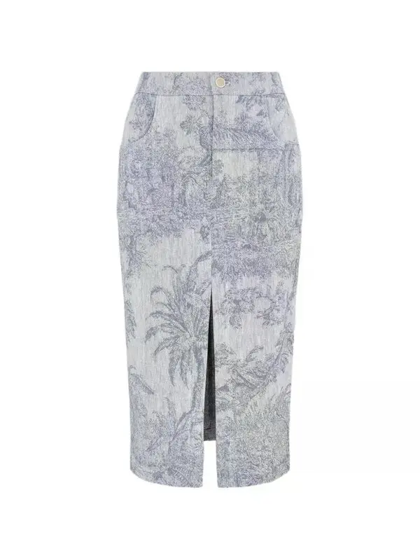 Lorena Antoniazzi Floral Print Slit Skirt