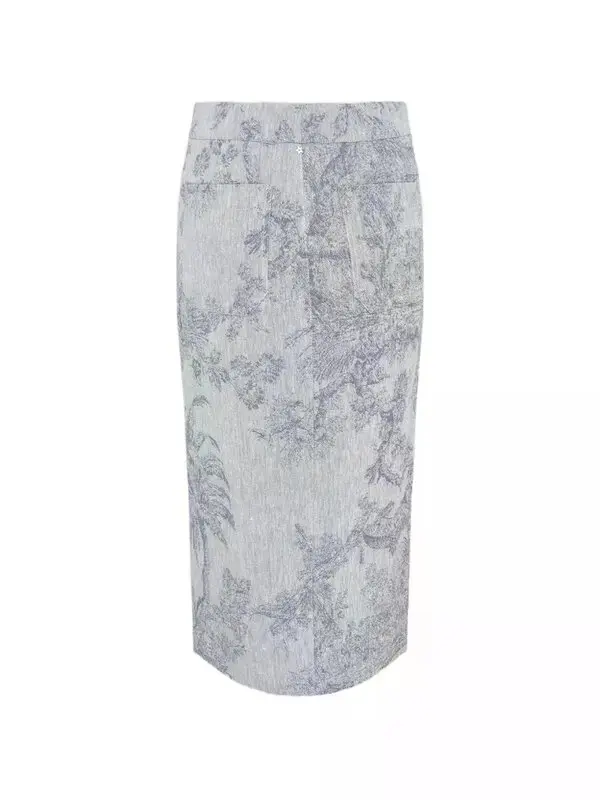 Lorena Antoniazzi Floral Print Slit Skirt