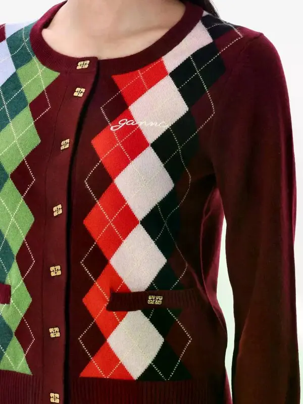 GANNI Argyle Button Cardigan