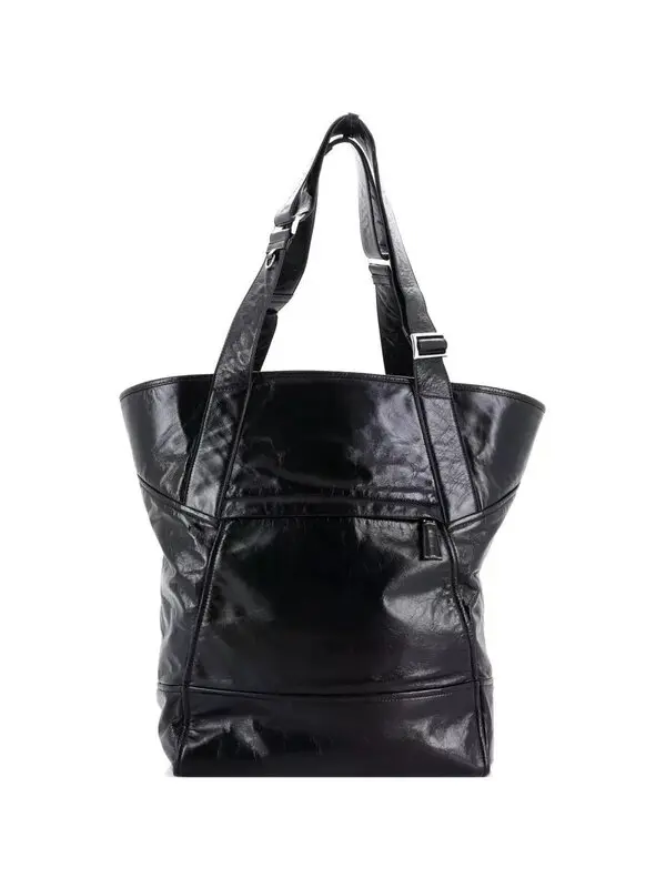 Prada Triple Front Pocket Leather Tote Bag