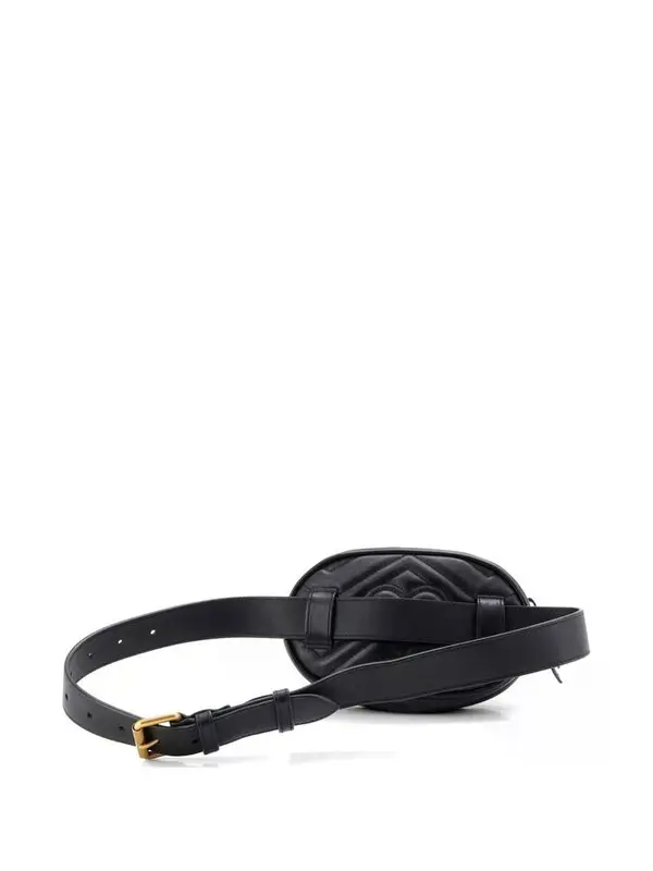 Gucci Gg Marmont Matelasse Leather Belt Bag - Black