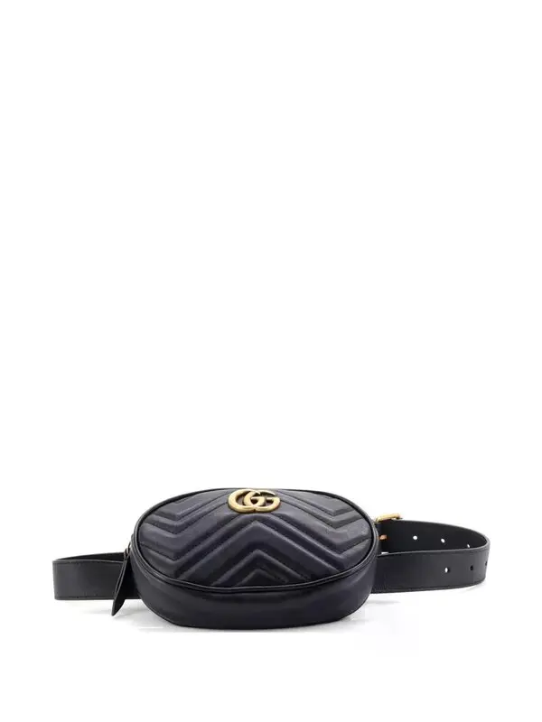 Gucci Gg Marmont Matelasse Leather Belt Bag - Black