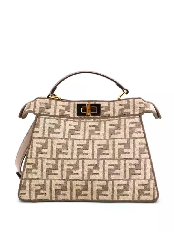 Fendi Peekaboo Iseeu Small Satchel Zucca Tapestry Bag
