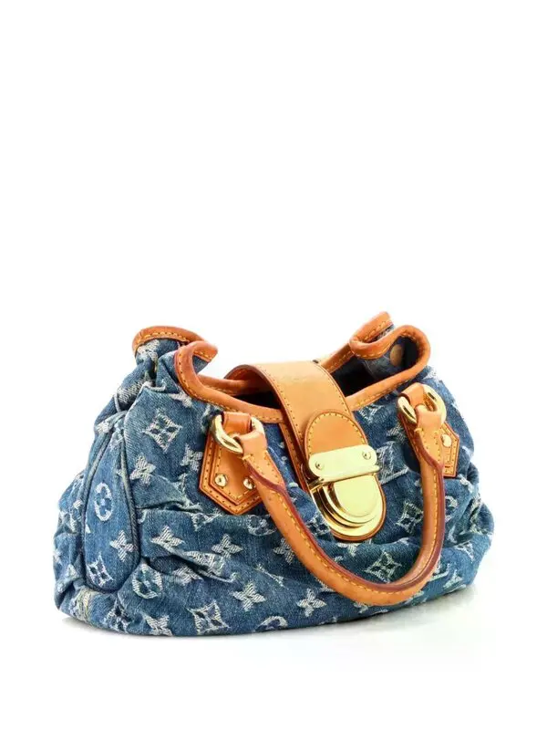 LOUIS VUITTON Pleaty Denim Satchel