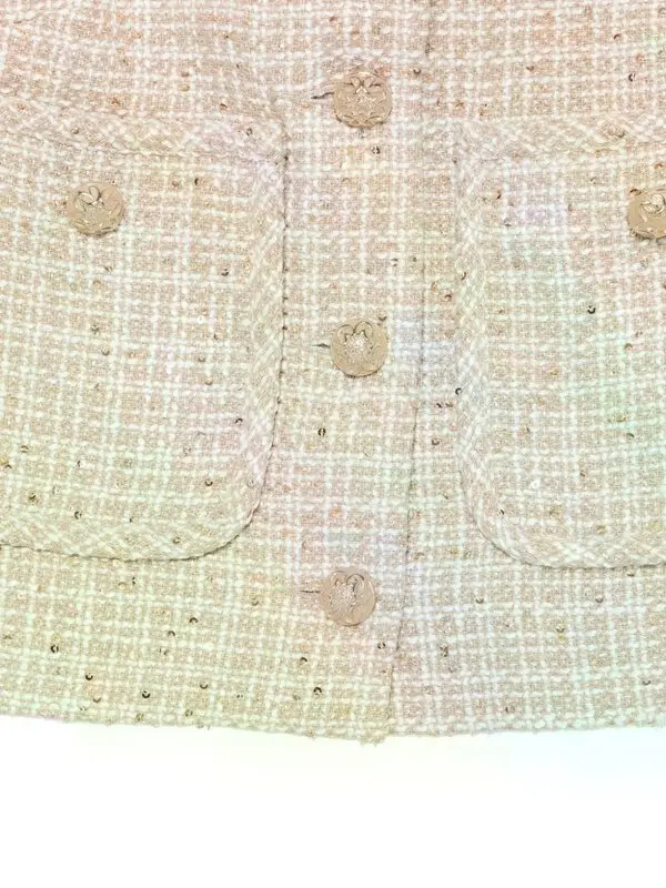 Elie Saab Buttoned Tweed Jacket - Neutrals