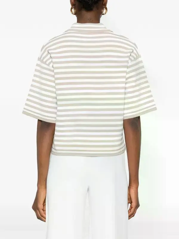Max Mara Striped V-neck T-shirt - Neutrals