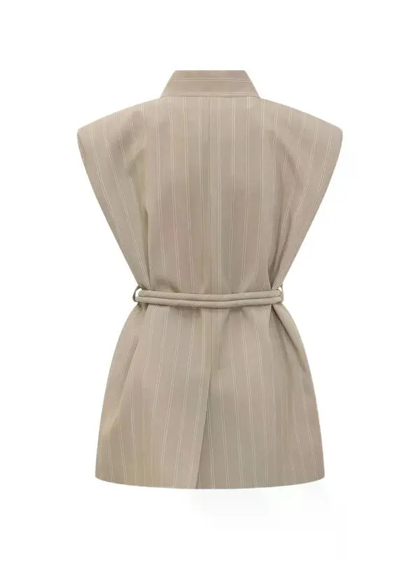 MOMS PANTS Striped Belted Jacket