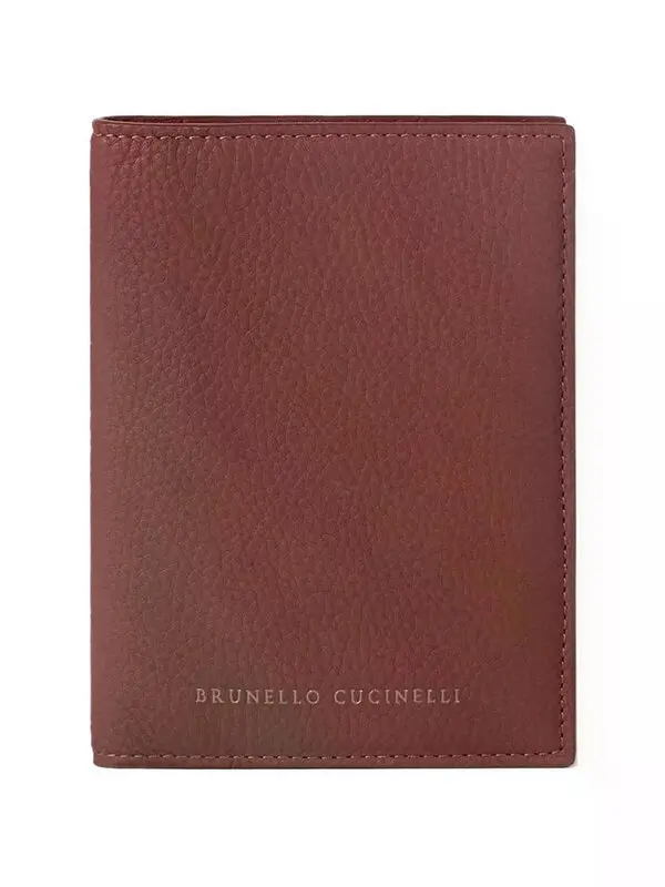 Brunello Cucinelli Leather Passport Holder - Brown
