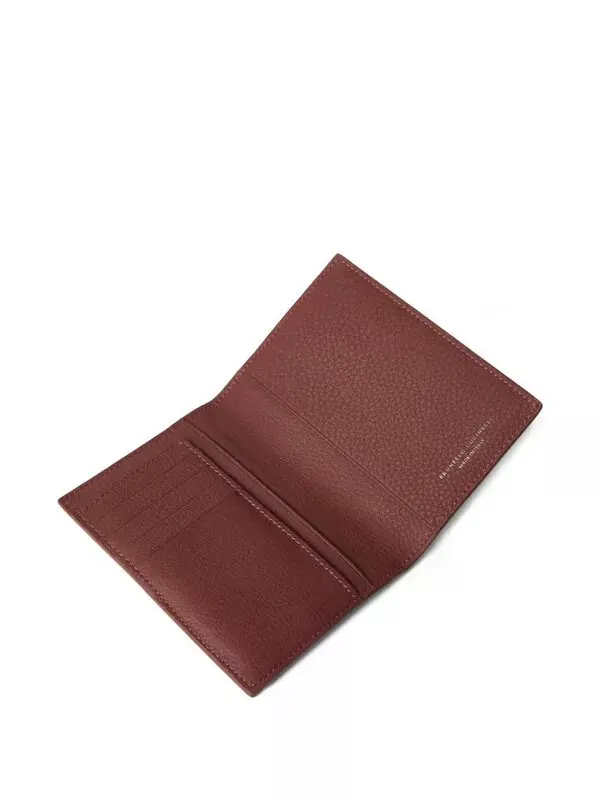 Brunello Cucinelli Leather Passport Holder - Brown