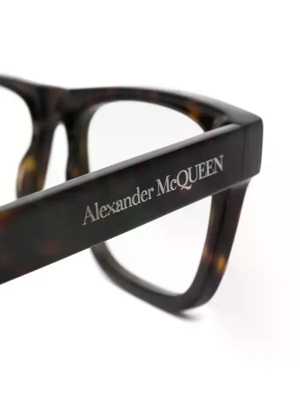 Alexander McQueen Tortoiseshell Square Frame Glasses