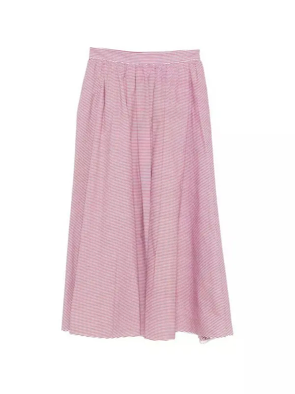 MANUEL RITZ Striped A-line Midi Skirt - Pink