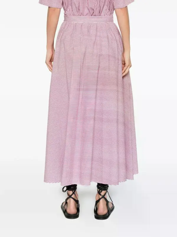 MANUEL RITZ Striped A-line Midi Skirt - Pink