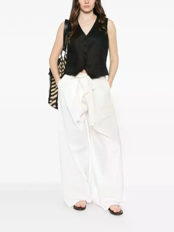 Max Mara Buttoned Linen Waistcoat - Black