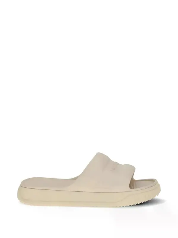 Moncler Embossed Logo Slides - Neutrals