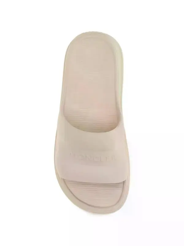 Moncler Embossed Logo Slides - Neutrals