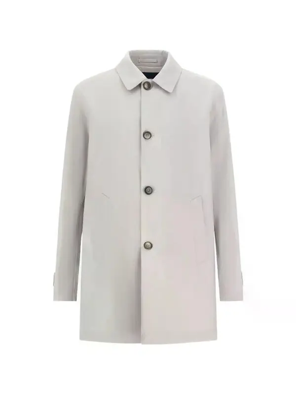 Herno Wool 3-layer Button-down Coat - Grey