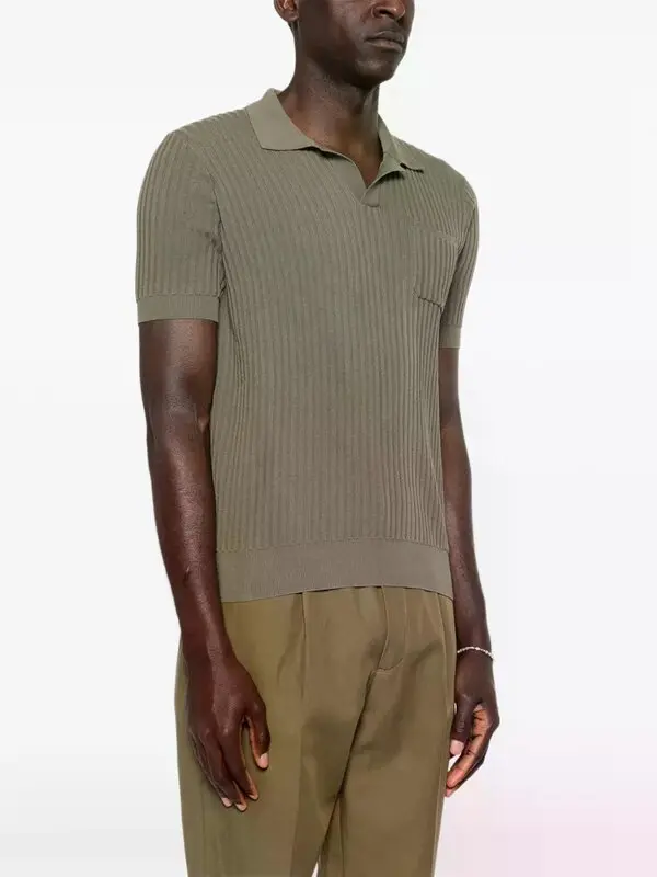 ROBERTO COLLINA Ribbed Pocket T-shirt - Green