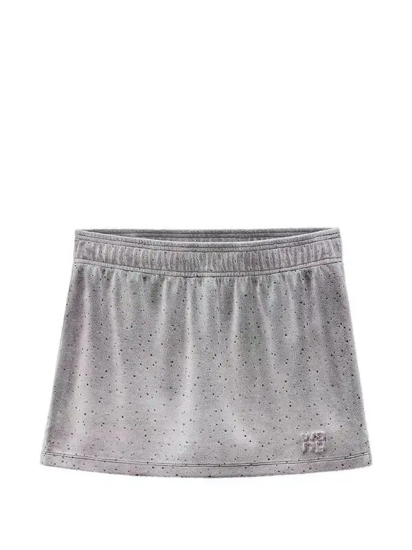 Alexander Wang Crystal-embellished Velour Skort