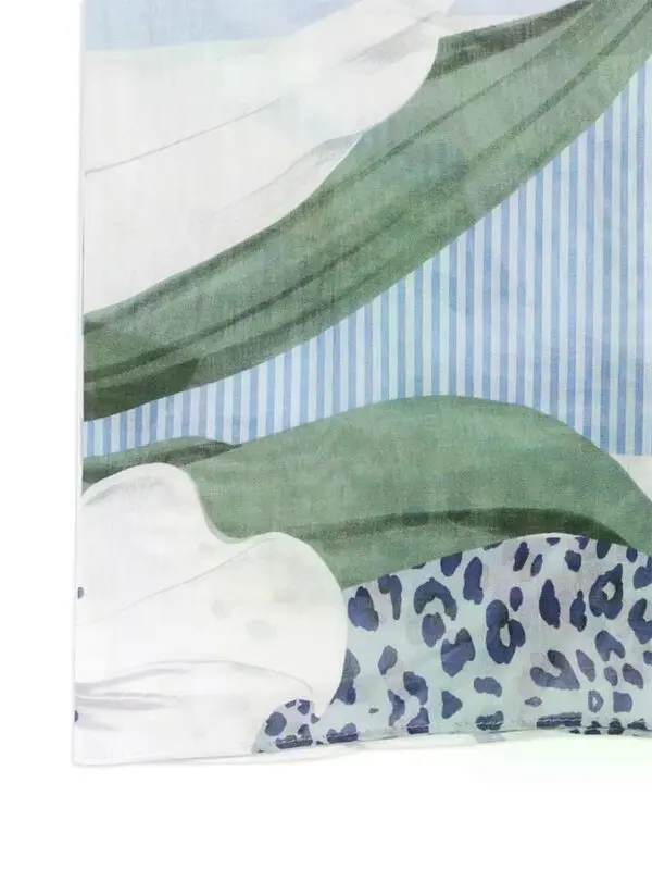 Liu Jo Floral Striped Scarf - Blue