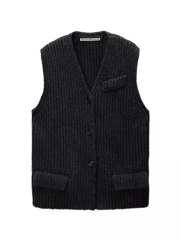 Alexander Wang Pocket V-neck Sweater Vest - Grey