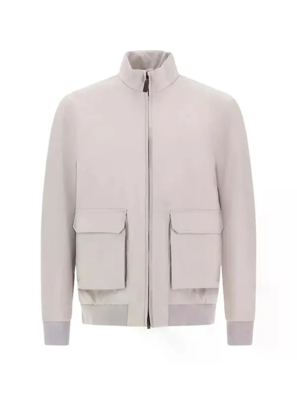 Herno Zip-up Wool Bomber Jacket - Neutrals