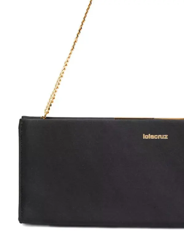 Lola Cruz Chain Clutch Bag - Black