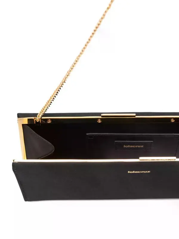 Lola Cruz Chain Clutch Bag - Black
